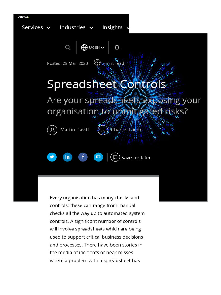 Spreadsheet Controls - Are Your Spreadsheets Exposing Your Organisation ...