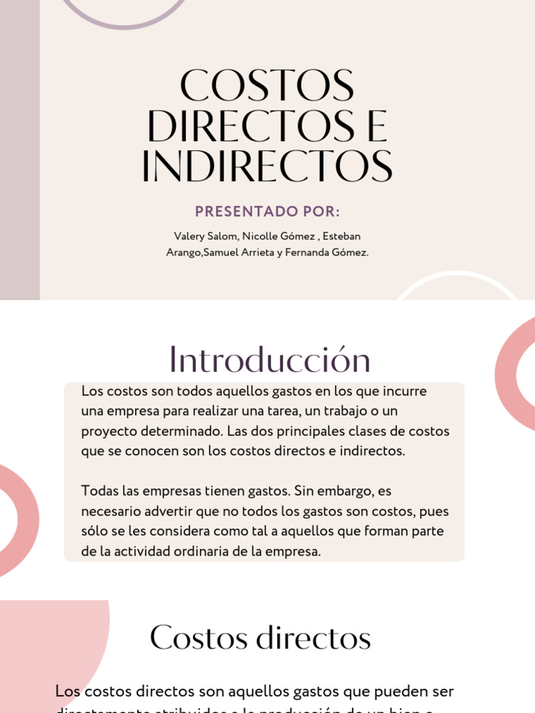 Costos Directos e Indirectos | PDF | Costo | Business