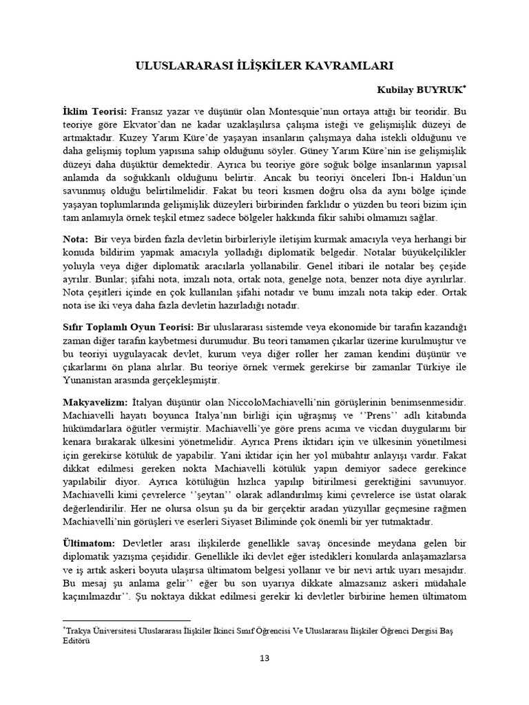 ULUSLARARASI-İLİŞKİLER-KAVRAMLARI | PDF