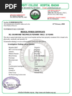 NYSC Medical Fitness Certificate Sample | PDF | Self-Improvement