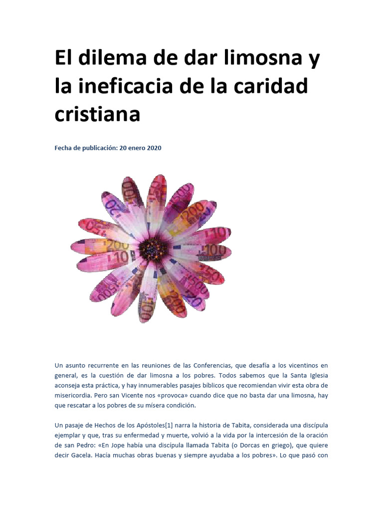 Limosna vs. Caridad: Un Dilema Ético | PDF | Religión y espiritualidad