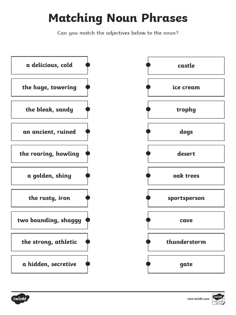 t e 1693297153 Match the Expanded Noun Phrases Worksheet Ver 1 | PDF