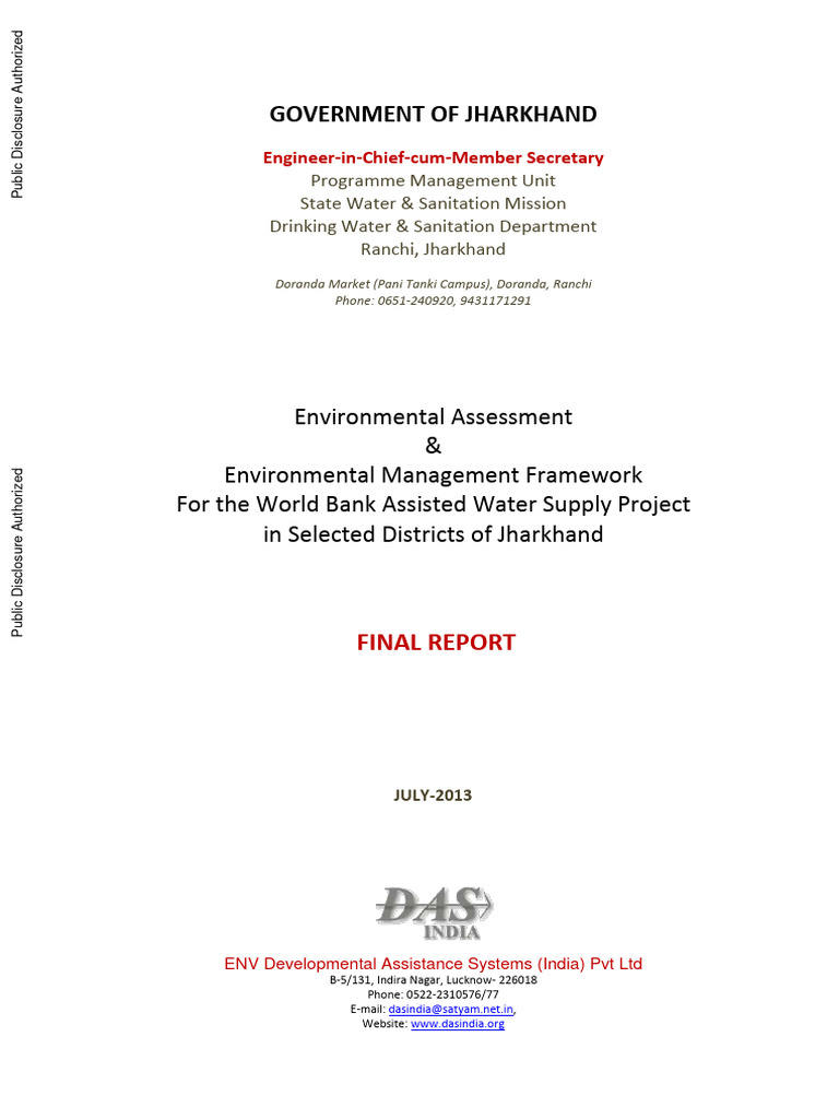 Environment Assessment Study and Environmental Mangament Framework 0 | PDF | Environmental ...