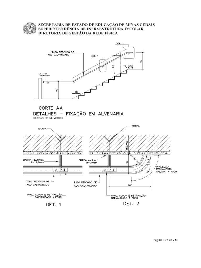 Detalhamento de Corrimão e Guarda-Corpo | PDF | Galvanização | Aço