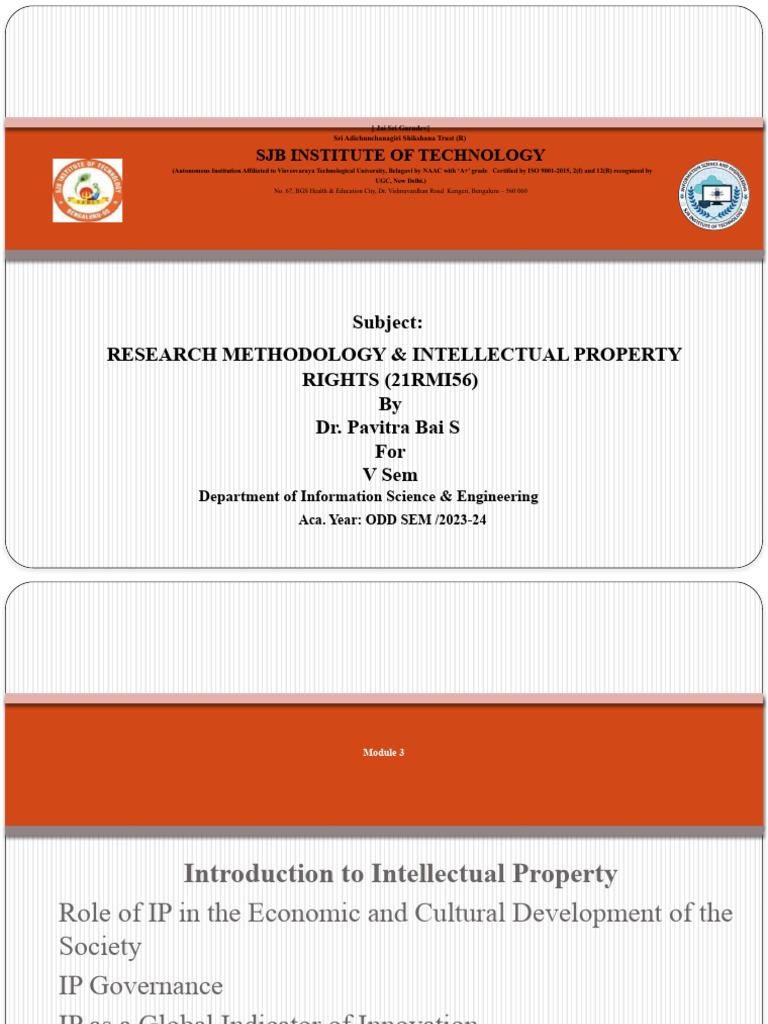 Module 3 P1 PPT Updated | PDF | Intellectual Property | Patent