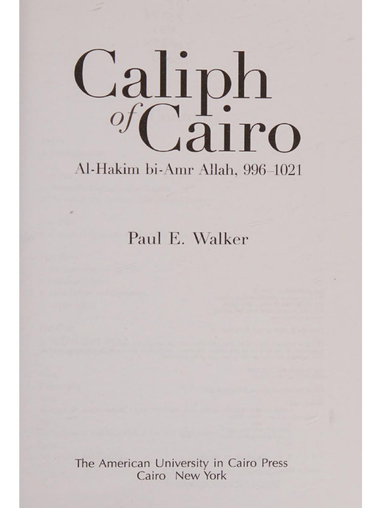 Walker, Caliph of Cairo-Ocr | PDF | Shia Islam | Isma'ilism