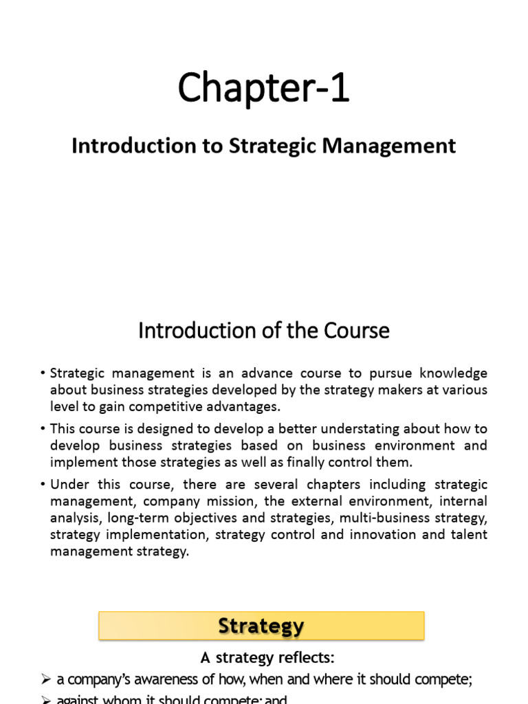 Introduction to Strategic Management | PDF | Strategic Management ...