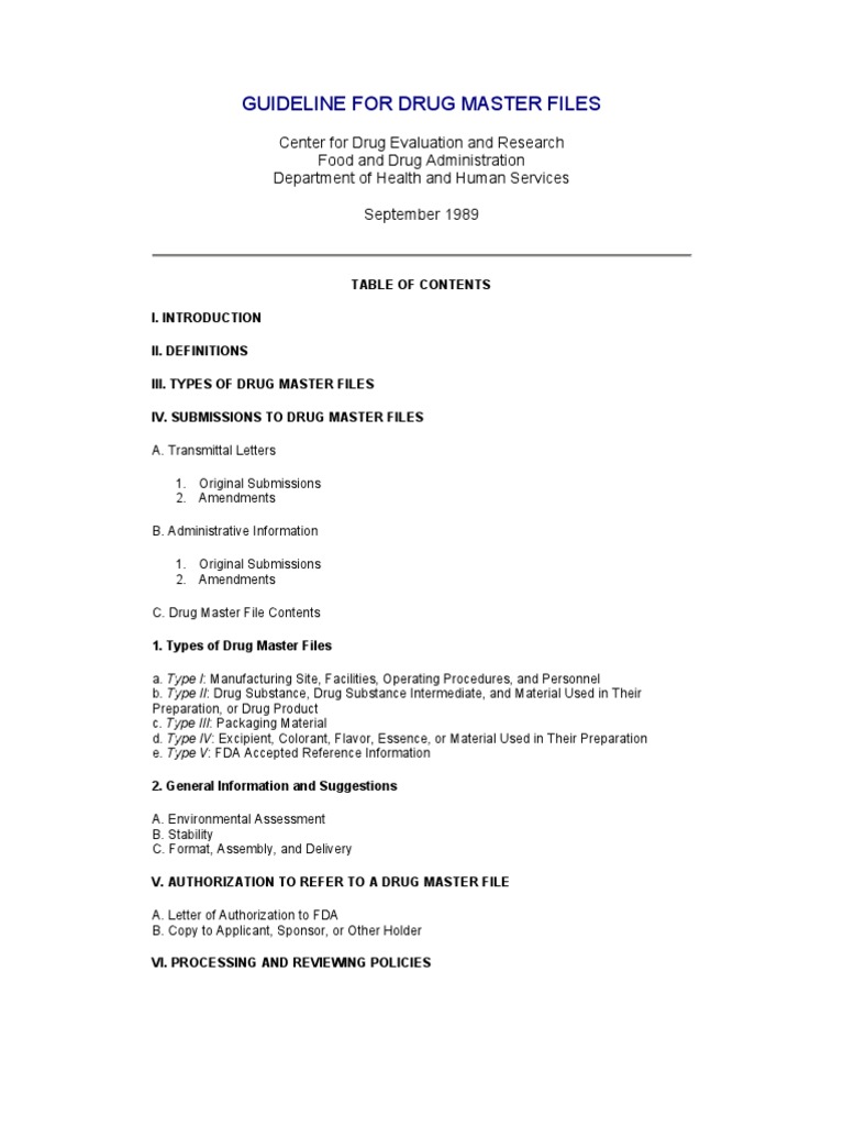 Drug Master File | PDF | Industries | Pharmaceutical Industry