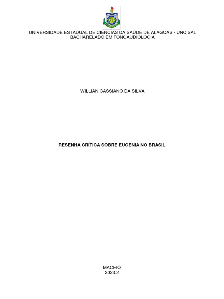 Resenha Crítica - Eugenia No Brasil | PDF | Eugenia | Racismo