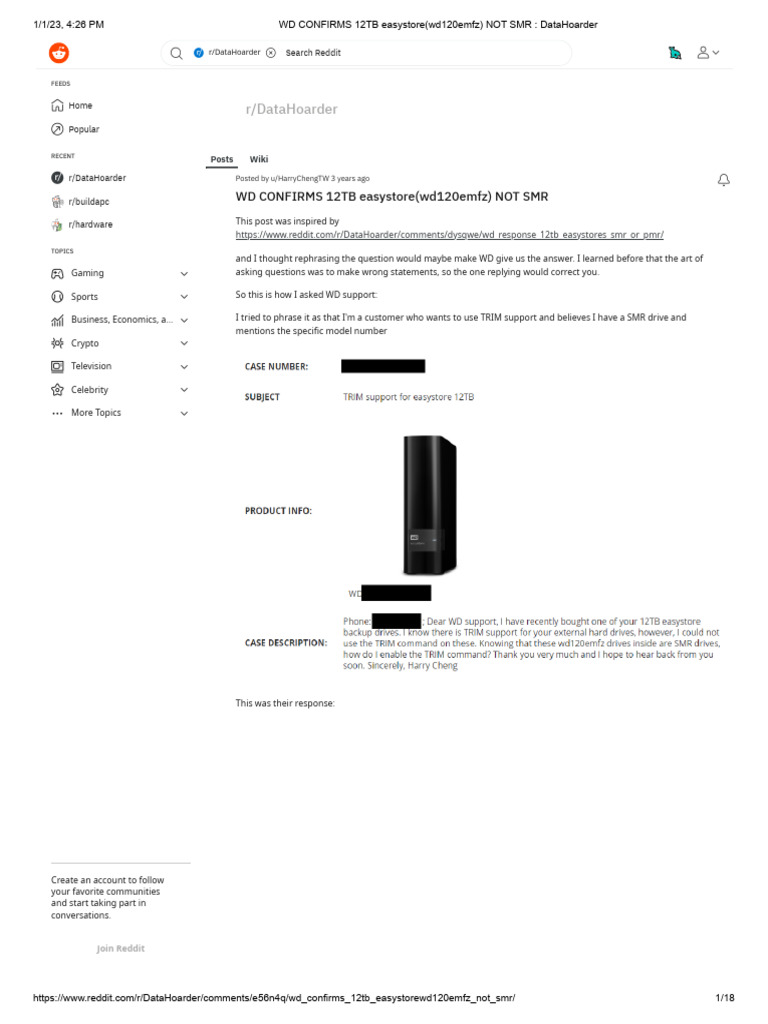 WD 12TB easystore Drive Not SMR | PDF | Computer Data | Computer ...