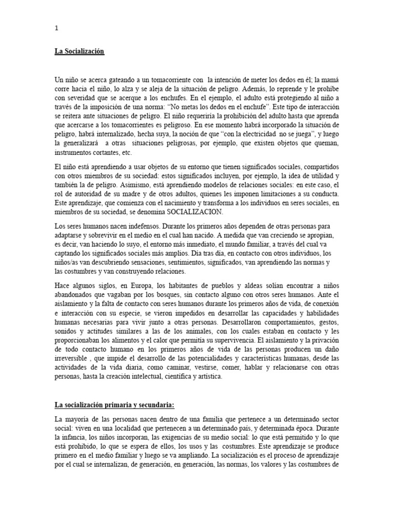La Socializaci-N | PDF | Socialización | Familia