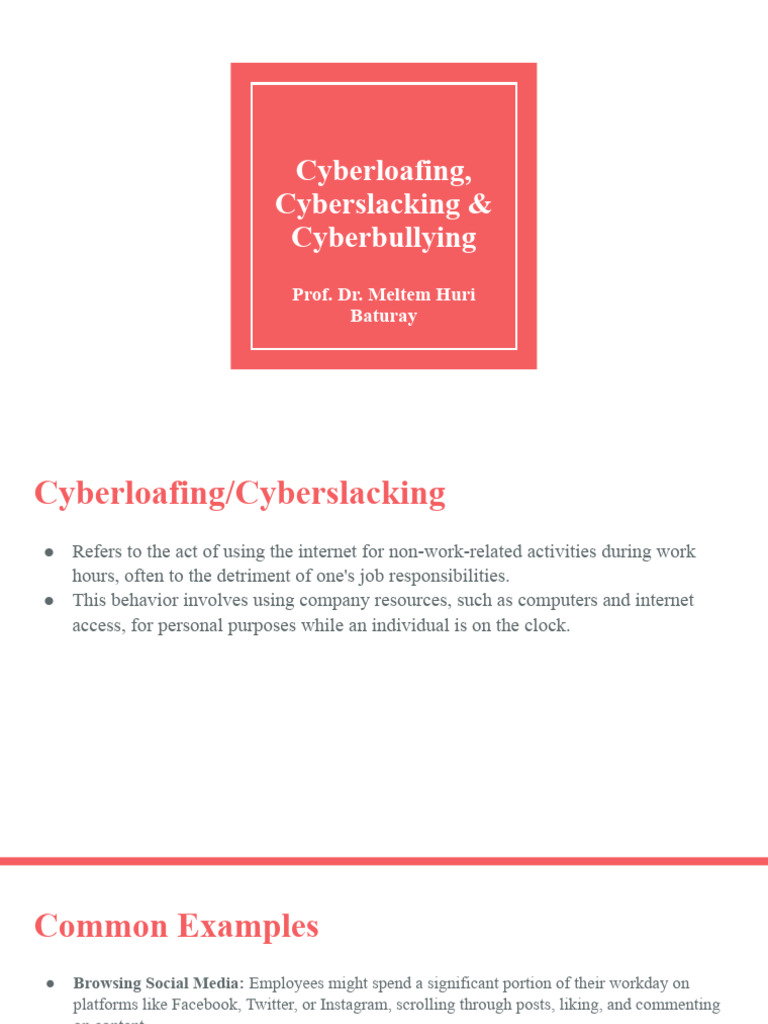 2 - Cyberloafing, Cyberslacking Cyberbullying | PDF | Cyberbullying ...