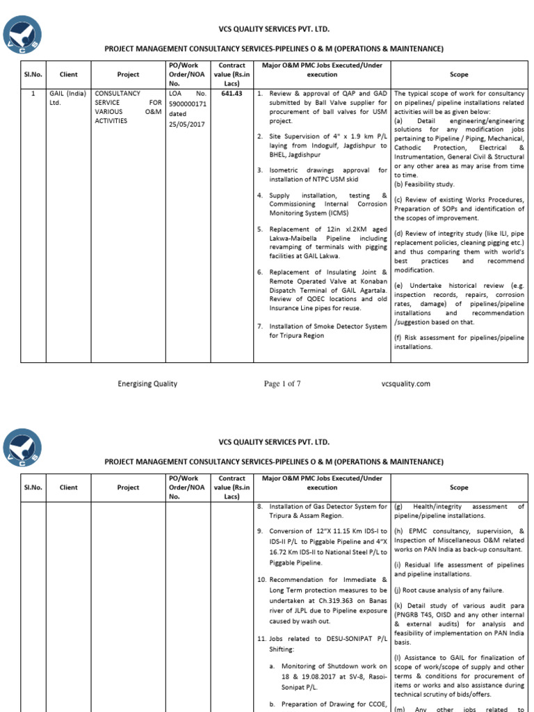 PMC O&m | PDF | Consultant