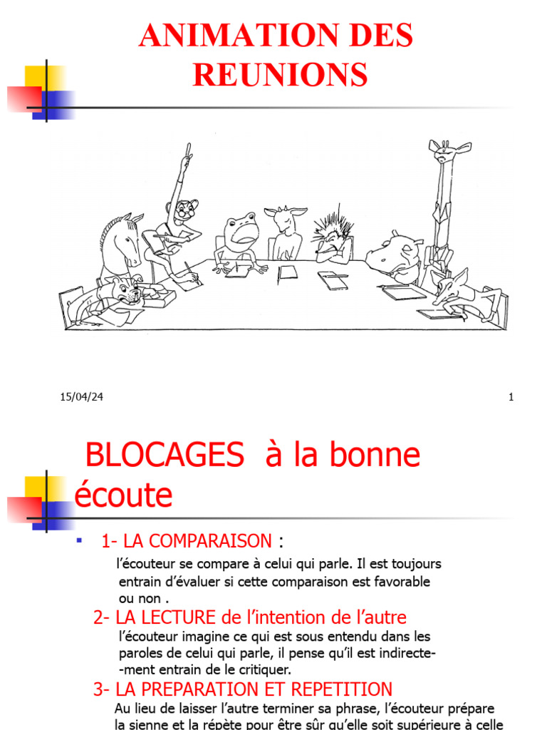 Techniques d'animation de réunions efficaces | PDF