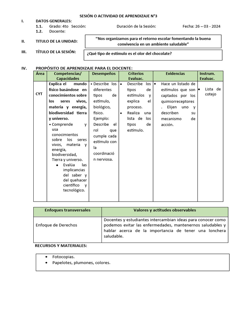 SESIÓN CYT ESTÍMULO QUÍMICO | PDF | Hipótesis | Biodiversidad