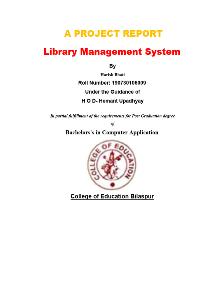 BCA Library Management System | PDF | Databases | Computing