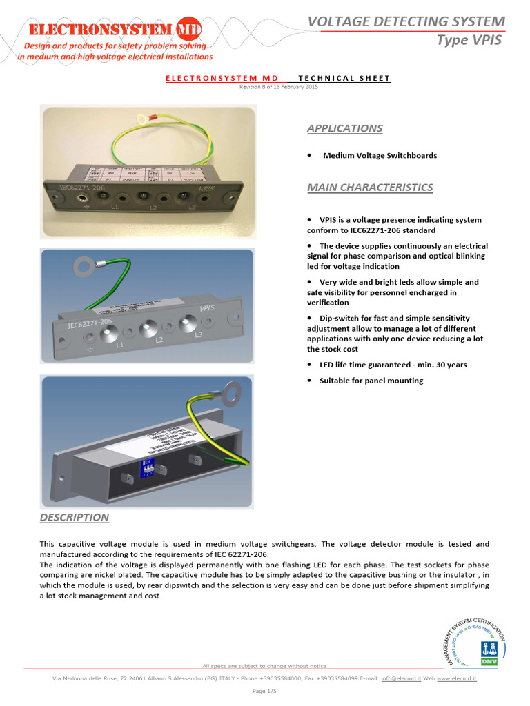 VPIS Voltage Detection System Overview | PDF | Capacitor | Light ...