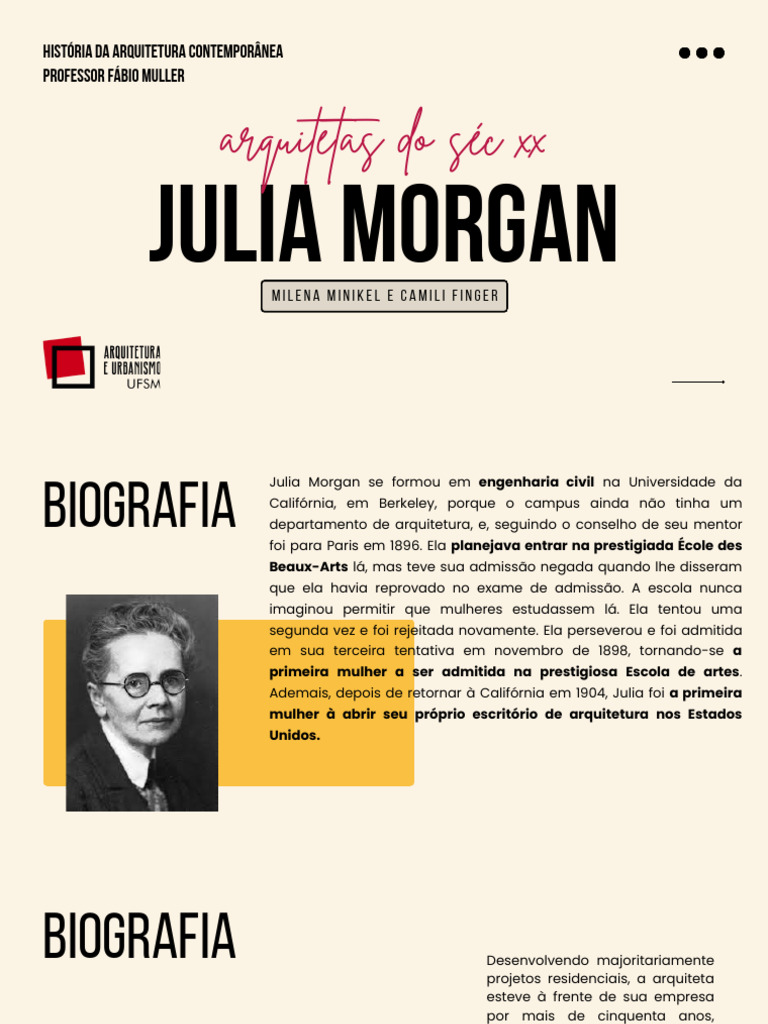 Julia Morgan | PDF | Projeto arquitetônico | Arquitetura