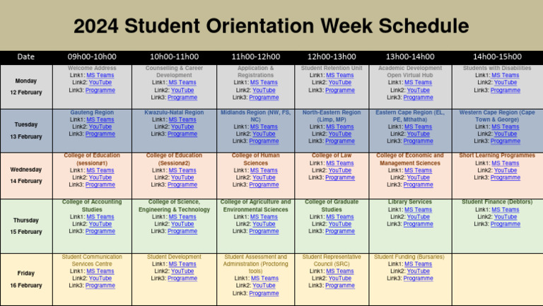 2024 Student Orientation Schedule | PDF