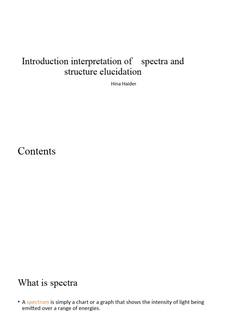 Introduction Interpretation Of Spectra And Pdf Infrared Spectroscopy Spectroscopy