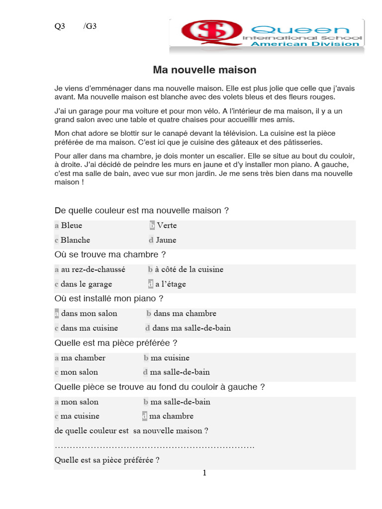 Découverte de ma nouvelle maison | PDF | Verbe