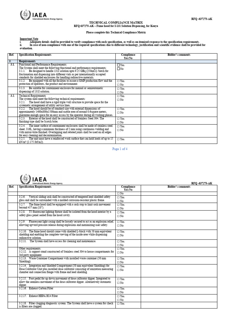 Technical Compliance Matrix | PDF