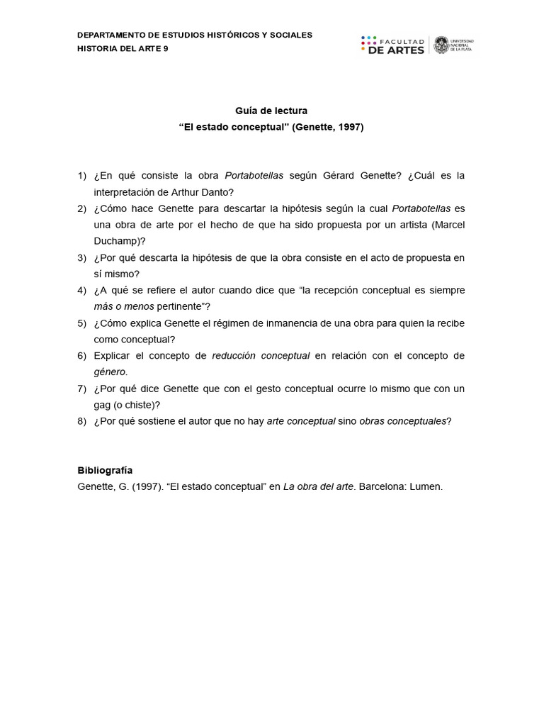 Análisis de "El estado conceptual" de Genette | PDF | Filosofía