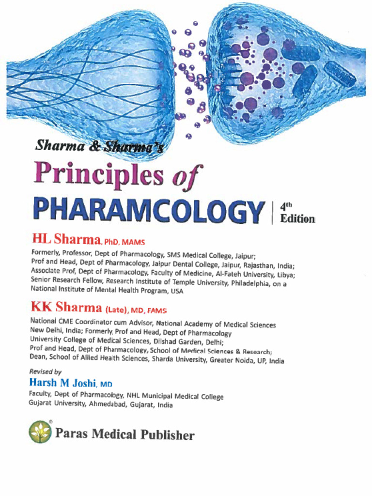 Sharma & Sharma's Principles of Pharmacology 4th Edition 2023 | PDF