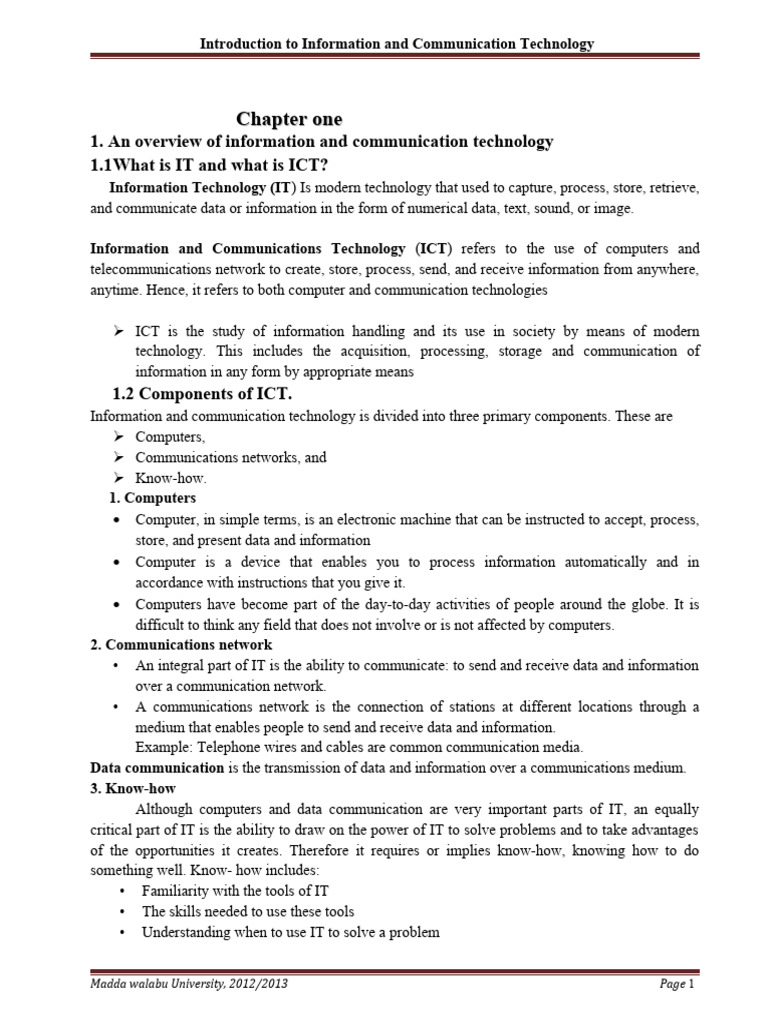 Ict Note | PDF | Central Processing Unit | Microcomputers