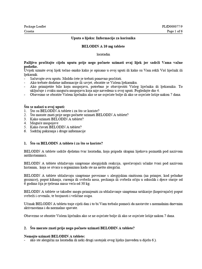 Belodin-A Tablete-U hmUzTRG | PDF