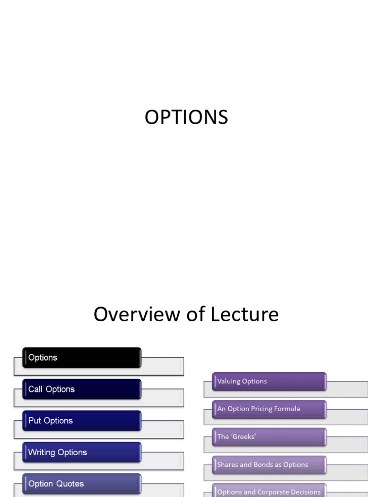 Options Slide | PDF | Option (Finance) | Put Option