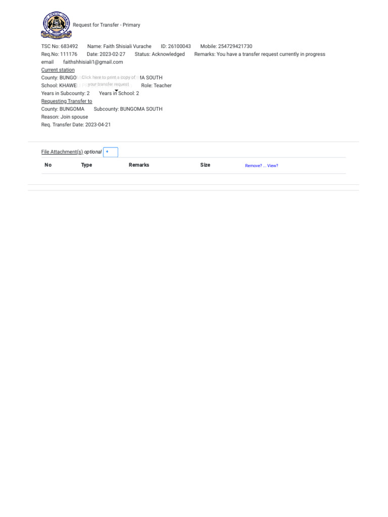 Hrmis - Tsc.go - Ke Tm-App Apply Transfer | PDF