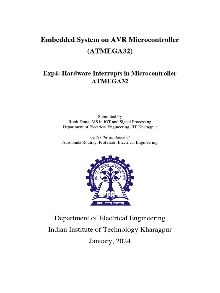 Exp4 Hardware Interrupts In Microcontroller Atmega32 Pdf Microcontroller Computer Engineering