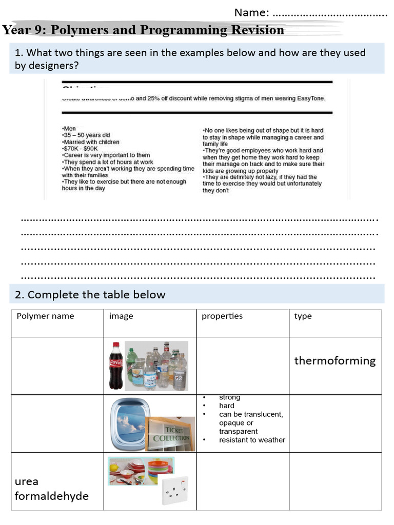 Polymers Revision Quiz | PDF | Electronics | Electromagnetism