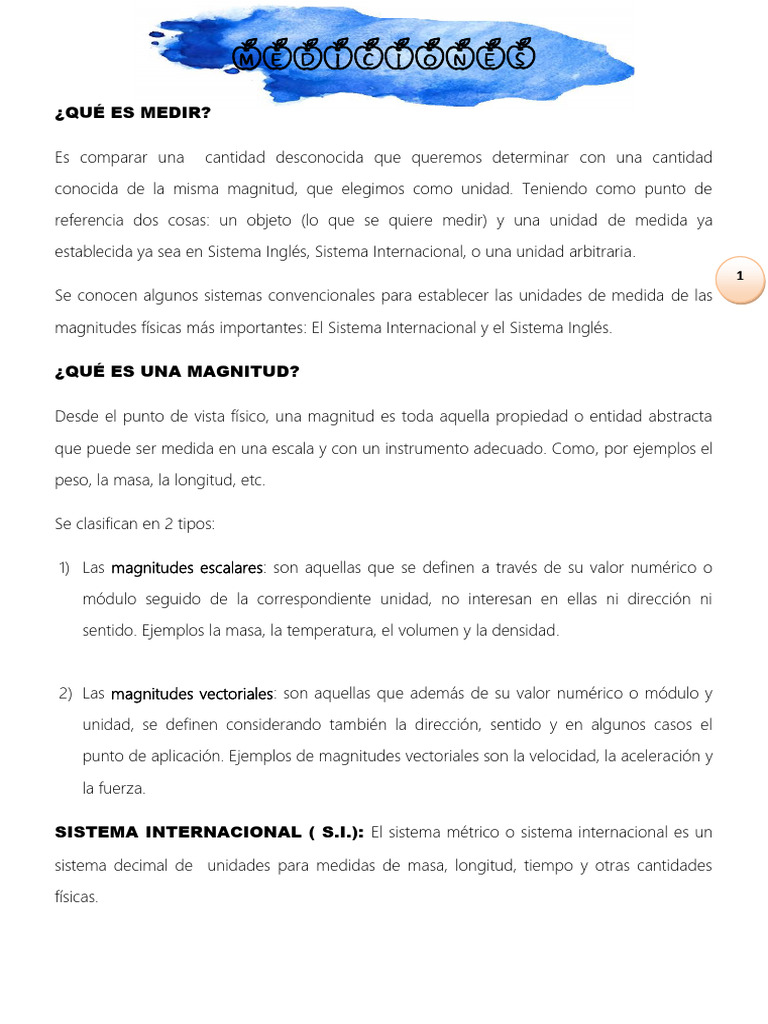 MEDICIONES | PDF | Sistema Internacional de Unidades | Cantidad