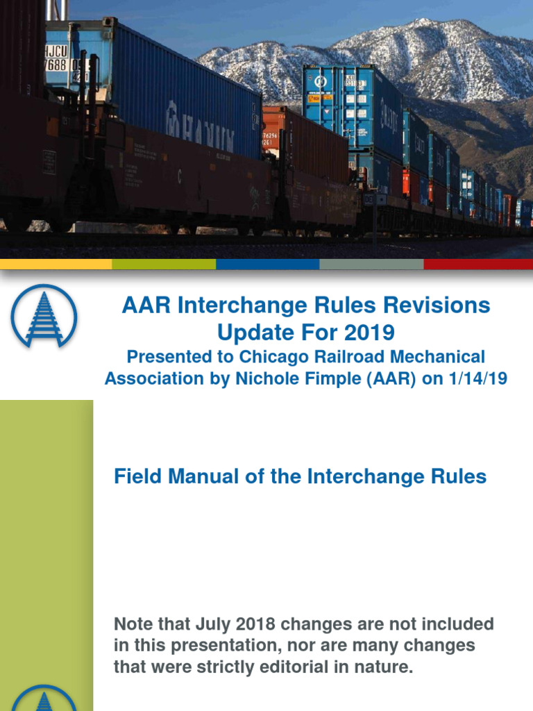 2019 AAR Interchange Rules Update | PDF | Transport | Rail Transport