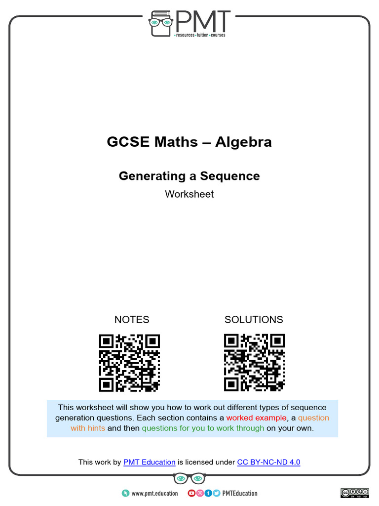 A. Generating A Sequence | PDF | Mathematics | Algebra