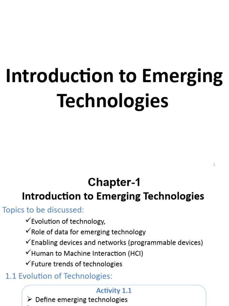 Introduction To Emerging Technologies | Download Free PDF | Industrial ...