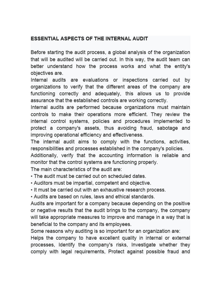 Internal Audit Essentials | PDF | Business