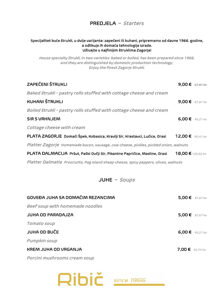 Jelovnik 082023 | PDF | Steak | Foods