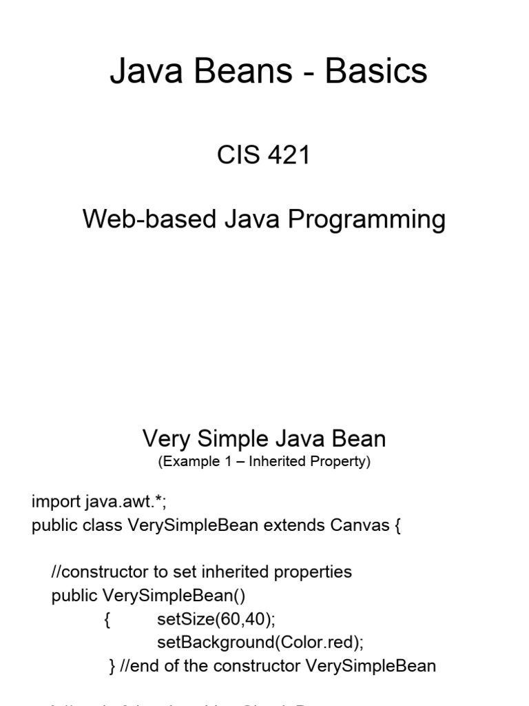13 Beans | Download Free PDF | Method (Computer Programming) | Class (Computer Programming)