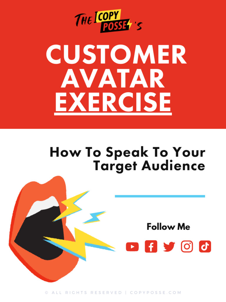 Copy Posse Free Guide Customer Avatar Worksheet | PDF | Copywriting | Brand