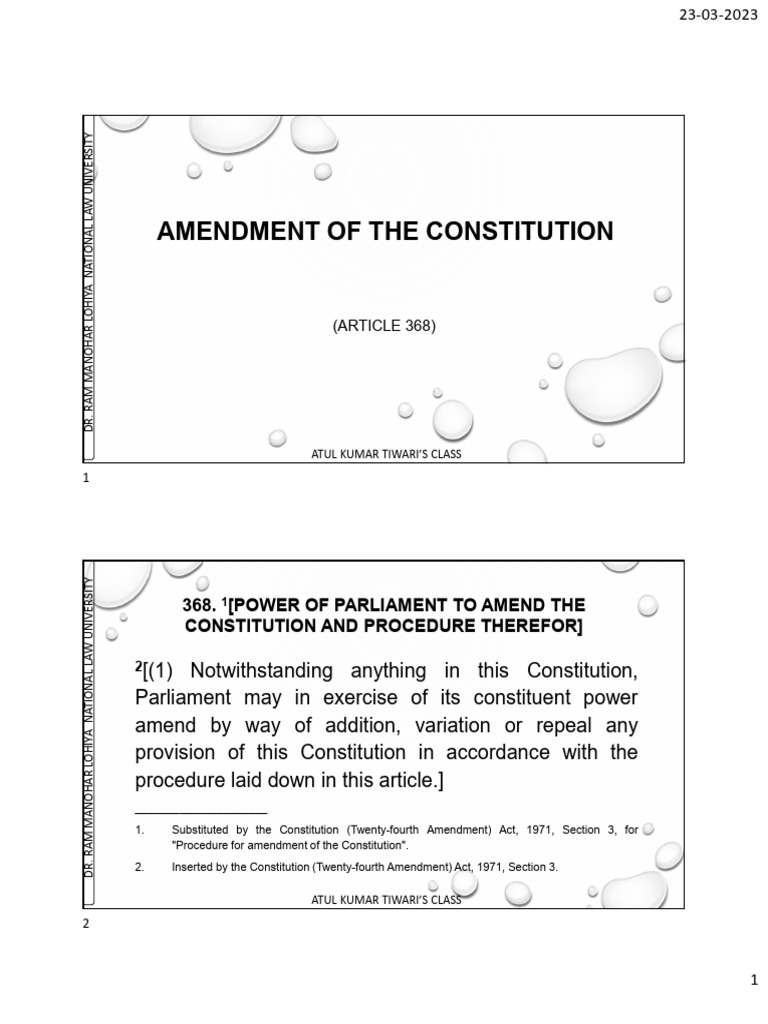 Constitution Amendment Process Guide | PDF | Statutory Law | Governance