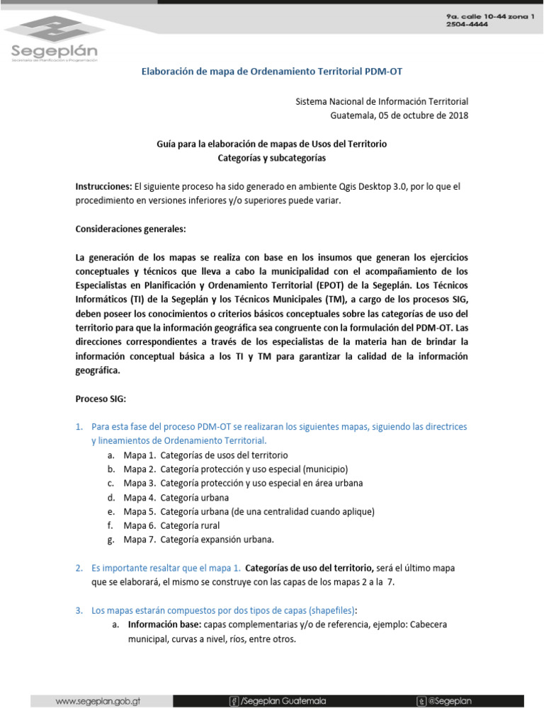 Instructivo Mapas Categorias Uso Territorio | PDF | Área rural | Sistema de información geográfica