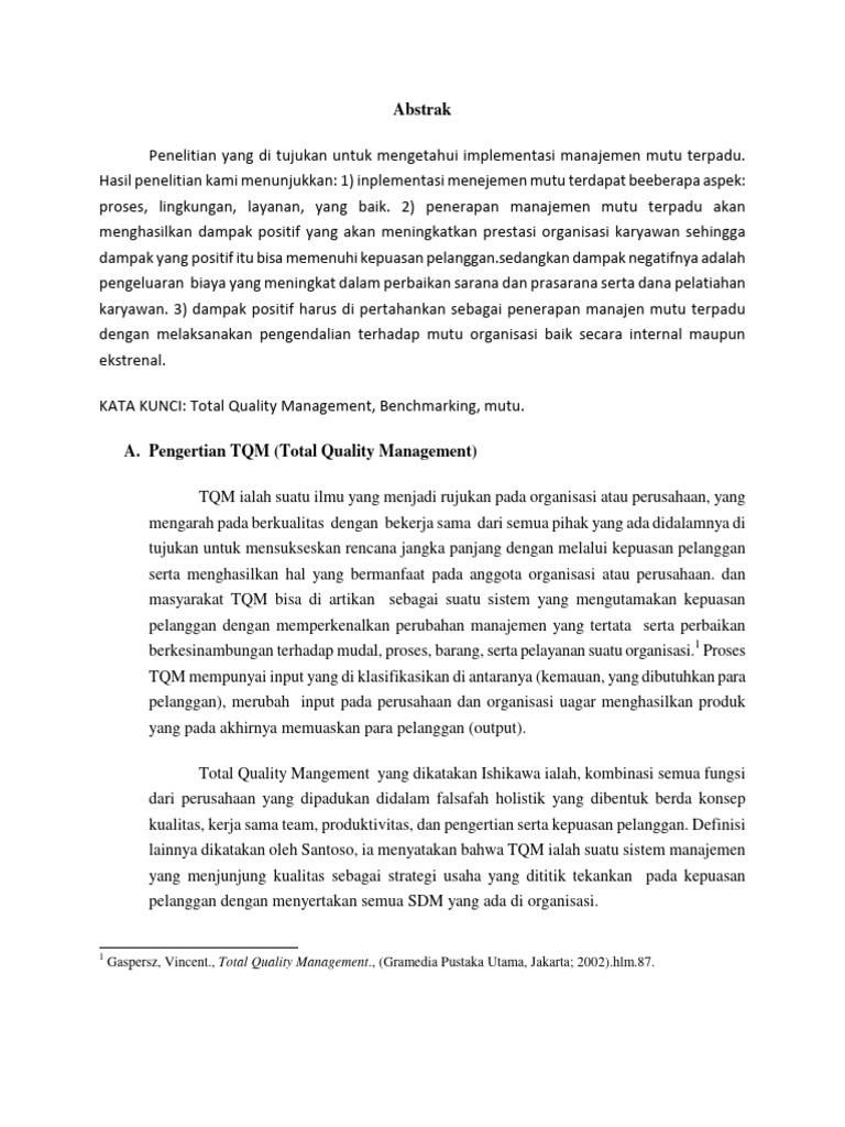 Pengertian-TQM 1 | PDF