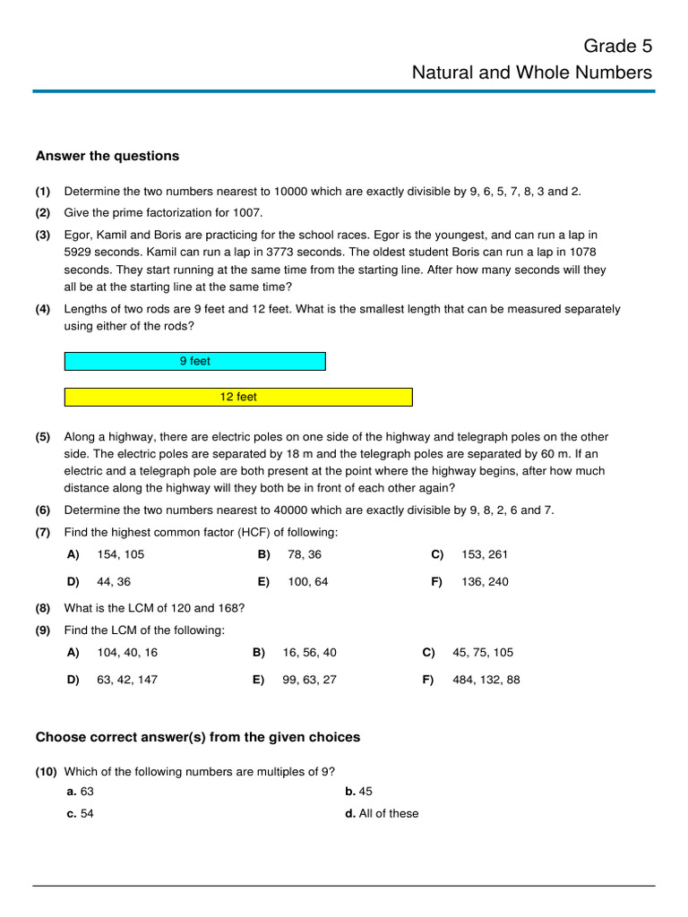 Grade 5 Natural and Whole Numbers | PDF | Prime Number | Mathematics