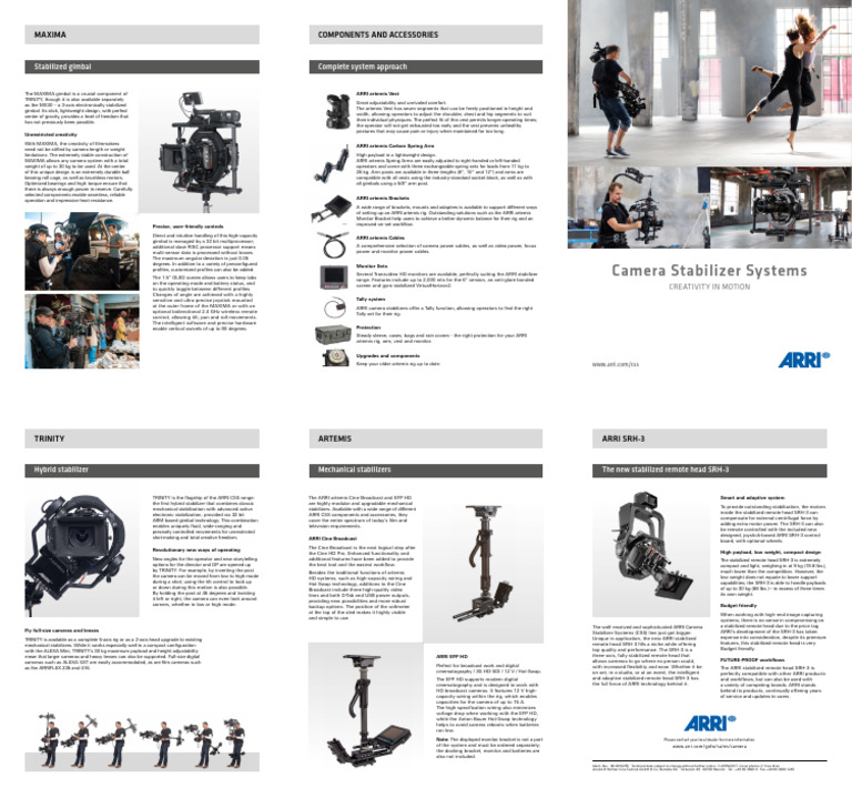ARRI Camera Stabilizer Systems - Flyer | PDF | Camera