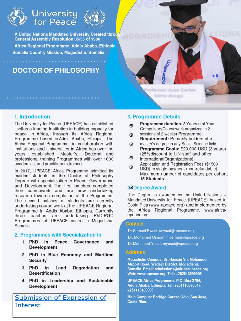 UPEACE PhD Programs in Somalia | PDF