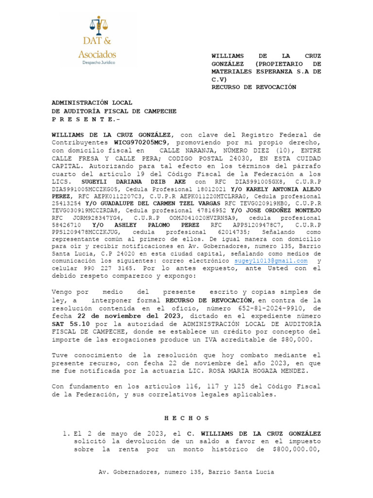 RECURSOS DE REVOCACIÓN 2 (Recuperado Automáticamente) (Recuperado Automáticamente) | PDF ...