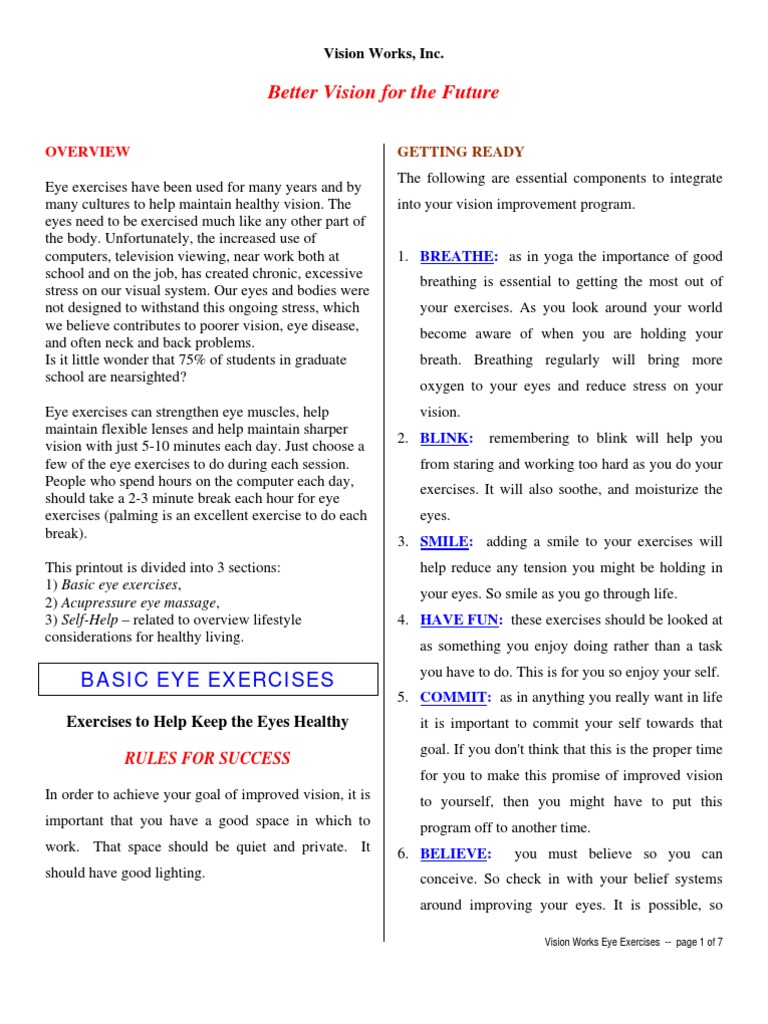 Tips On Healthy Eyes - Better Vision For The Future | PDF | Self ...